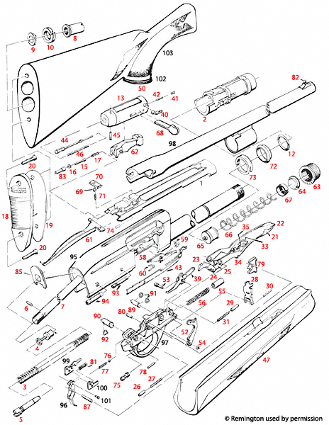 Remington 1100 Schematic Remington 1100 Schematic Drawing